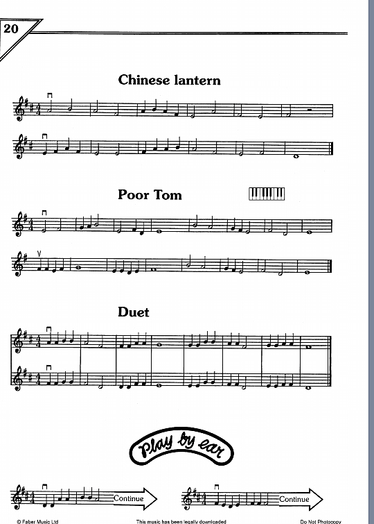 Chinese Lantern/Poor Tom/Duet Solo 1 St. - PDF Noten von Traditional in ...