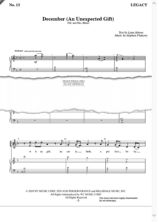 December An Unexpected T From Legacy Klavier And Gesang Pdf Noten