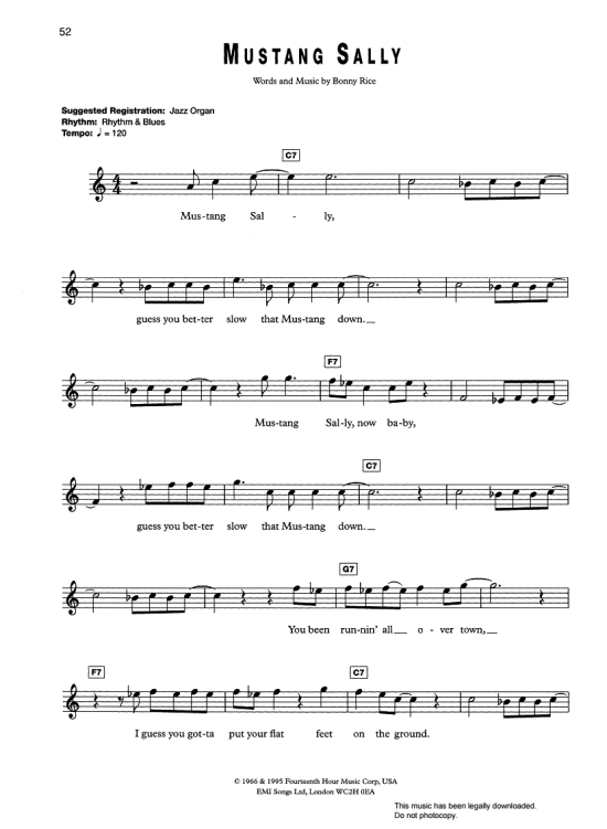 Mustang Sally Groove Chords , Mustang Sally Chords by Wilson Pickett ...
