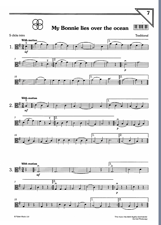 My Bonnie Lies Over The Ocean Flexible Ensemble Einzelstimmen - PDF ...