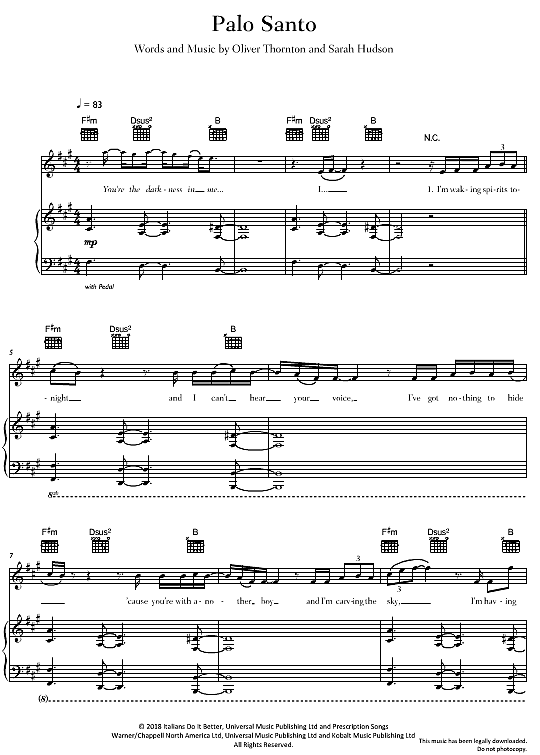 Palo Santo Klavier, Gesang & Gitarre - PDF Noten von Years & Years in ... Palo Santo Klavier, Gesang & Gitarre - PDF Noten von Years & Years in ...