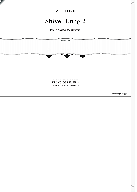 Shiver Lung 2 Full Score - PDF Noten von Ash Fure in - fbd-52108