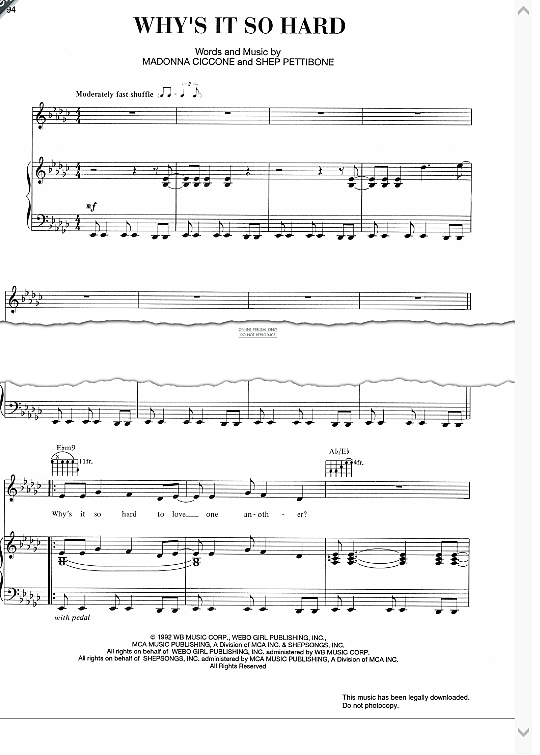 Why s It So Hard Klavier, Gesang & Gitarre - PDF Noten von Madonna in ... Why s It So Hard Klavier, Gesang & Gitarre - PDF Noten von Madonna in ...