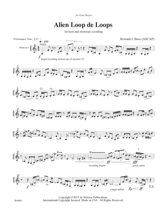 Alien Loop de Loops Horn und elektronische Aufzeichnung - PDF Noten von ...