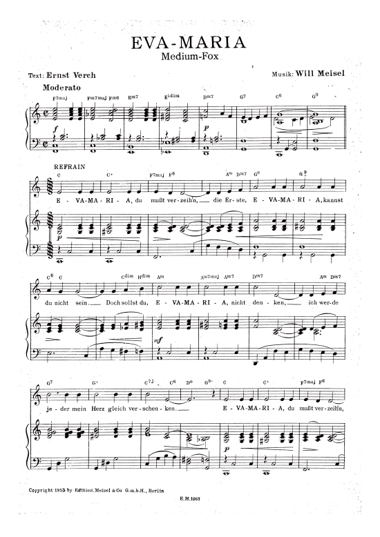 Eva-Maria Klavier + Gesang - PDF Noten von in C Dur - 9783841835949