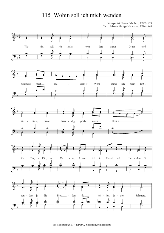 wohin soll ich mich wenden. Gemischter Chor - PDF Noten von unbekannter ... wohin soll ich mich wenden. Gemischter Chor - PDF Noten von unbekannter ...
