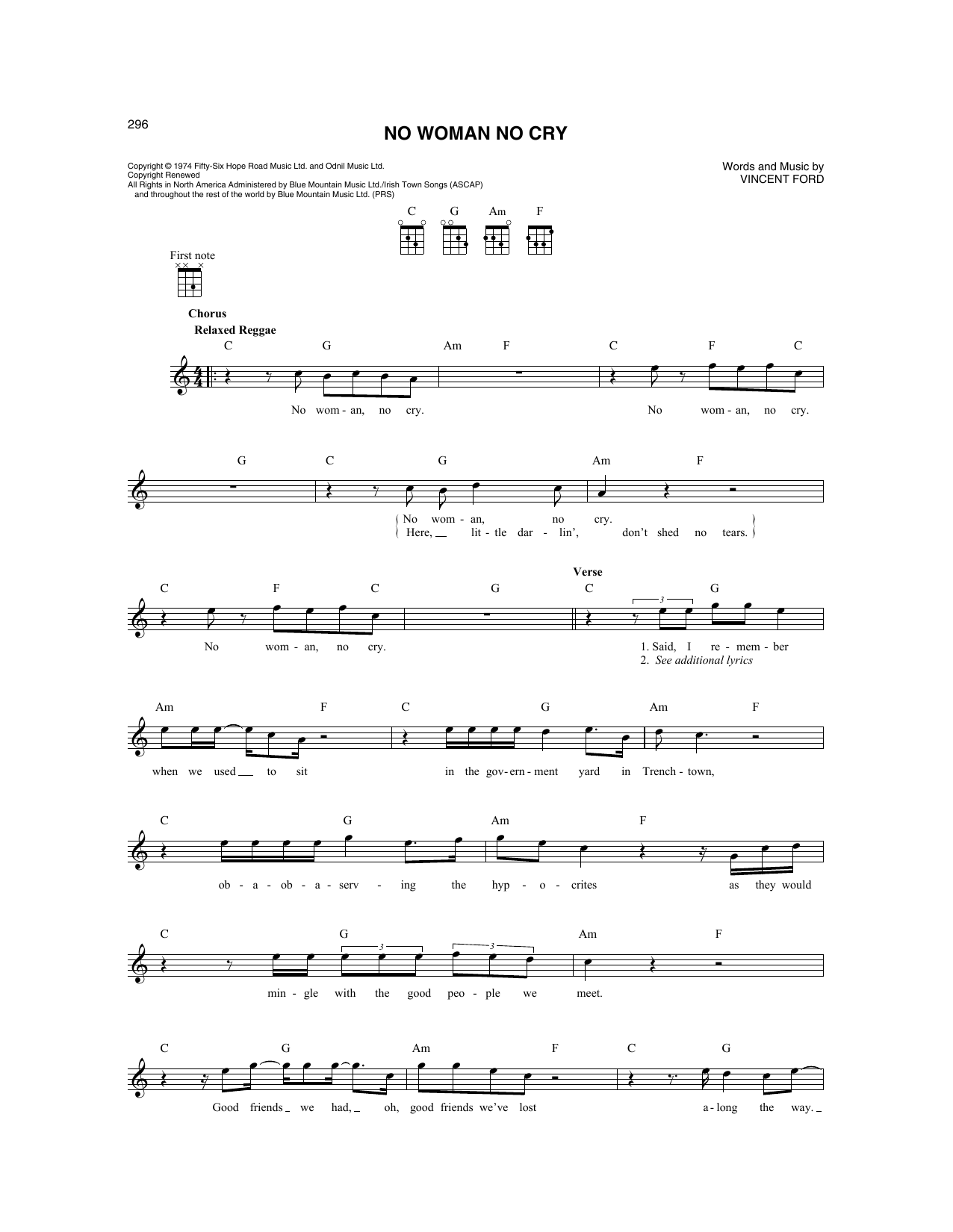 No Woman No Cry - Online Noten von Bob Marley - smd-1733340 | notendownload