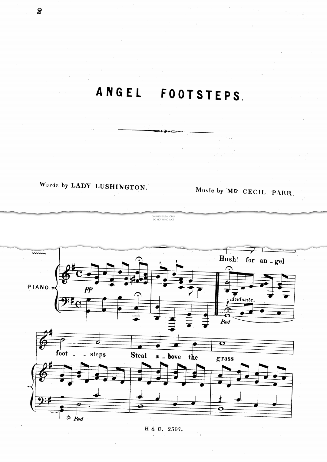 Angel Footsteps - sheet music by Mrs Cecil Parr - fbd-19782 | notendownload