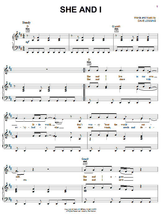 She And I - sheet music by Alabama - smd-54661 | notendownload