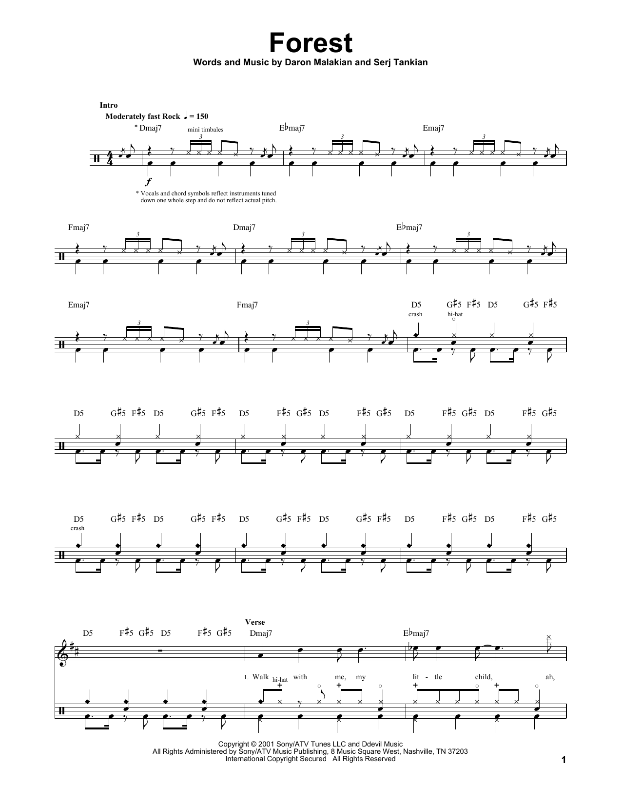 Forest (System Of A Down) | Sheet Music: Drums Transcription | PDF Download