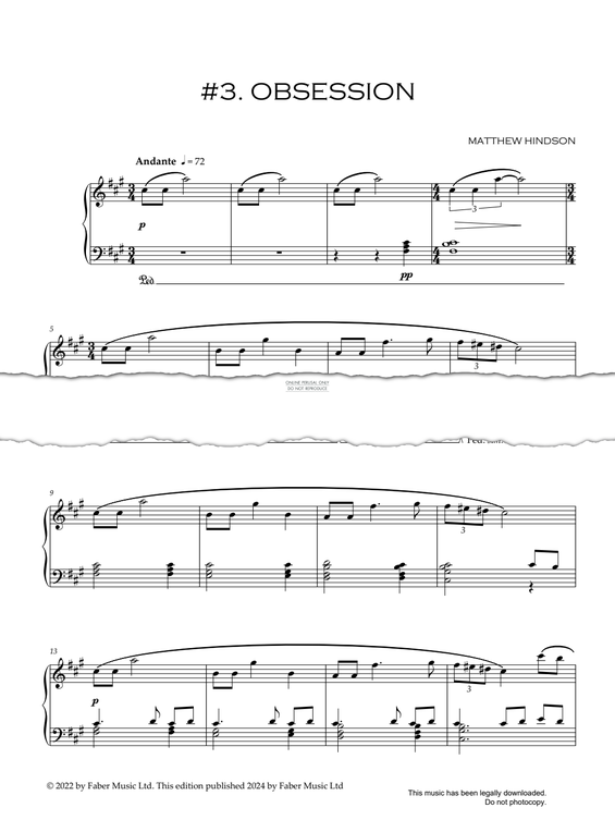 #3. Obsession (Matthew Hindson) | Sheet Music: Piano | PDF Download