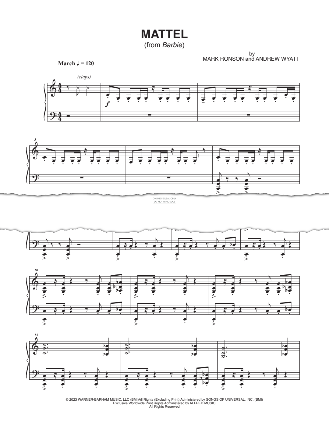 Mattel (from 'Barbie') - sheet music by Andrew Wyatt - fbd-49941 ...