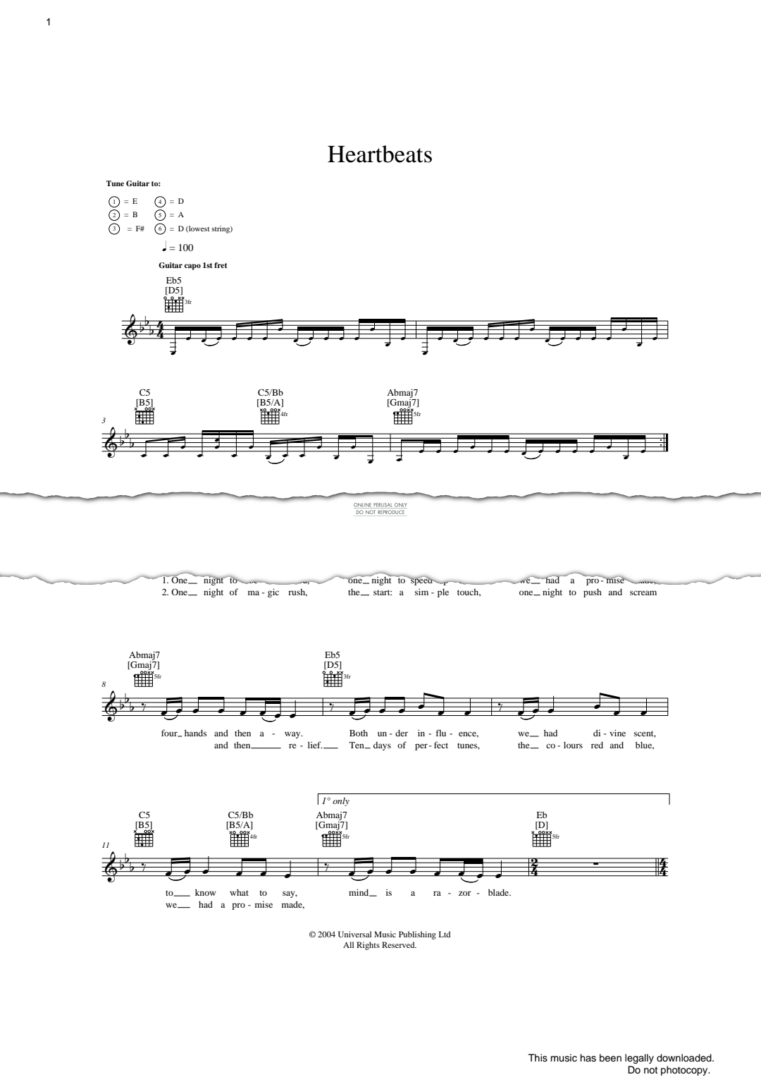 Heartbeats (José González) | Sheet Music: Voice | PDF Download