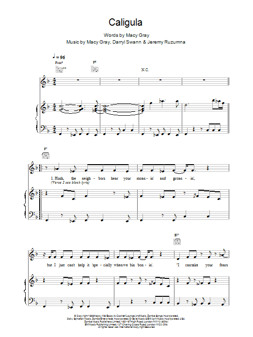 Caligula - sheet music by Macy Gray - smd-14679 | notendownload