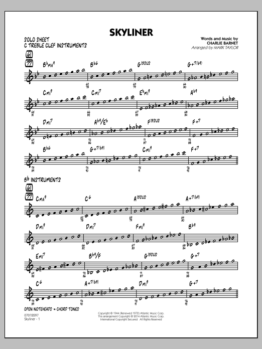 Skyliner - Solo Sheet - sheet music by - smd-332092 | notendownload