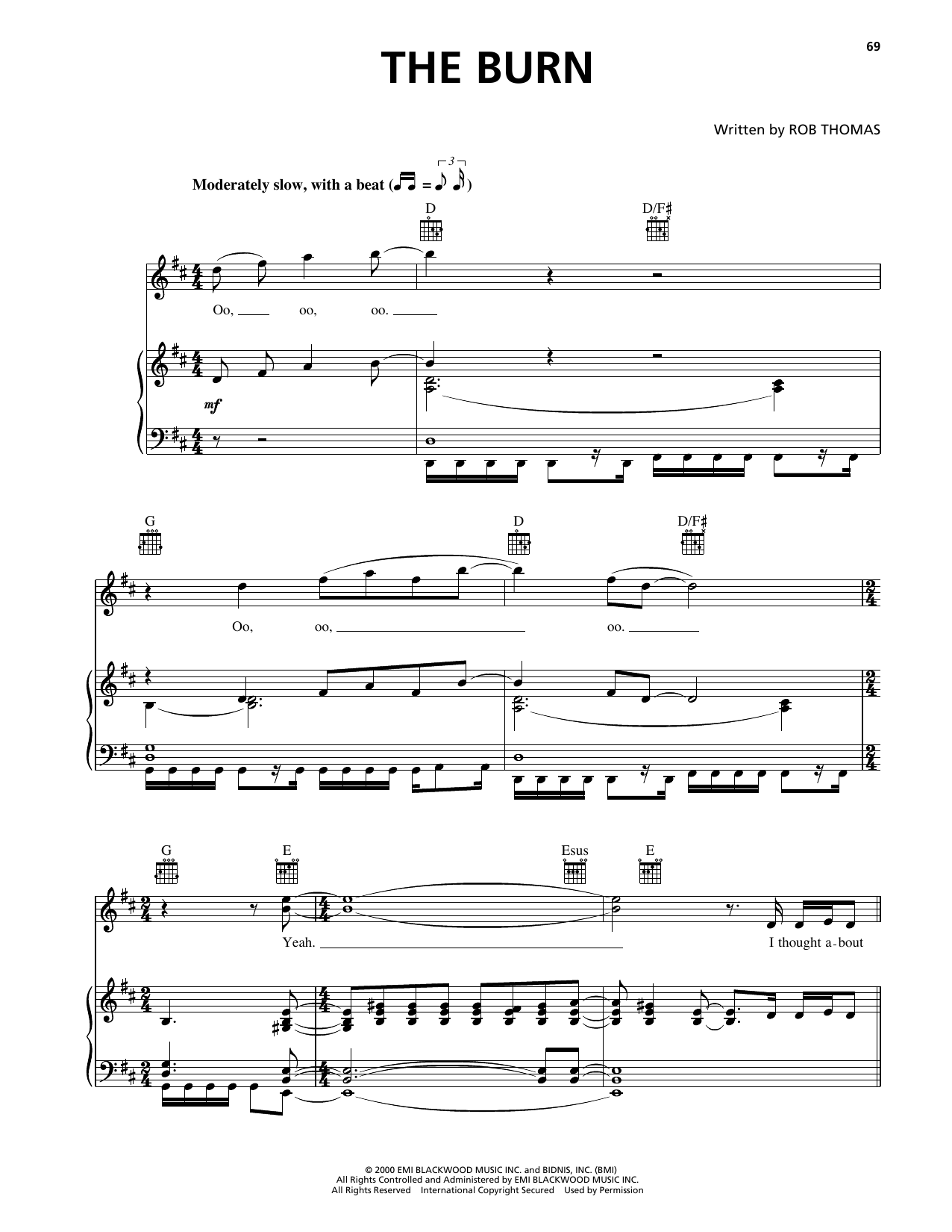 The Burn (Matchbox Twenty) | Sheet Music: Piano, Vocal & Guitar Chords ...