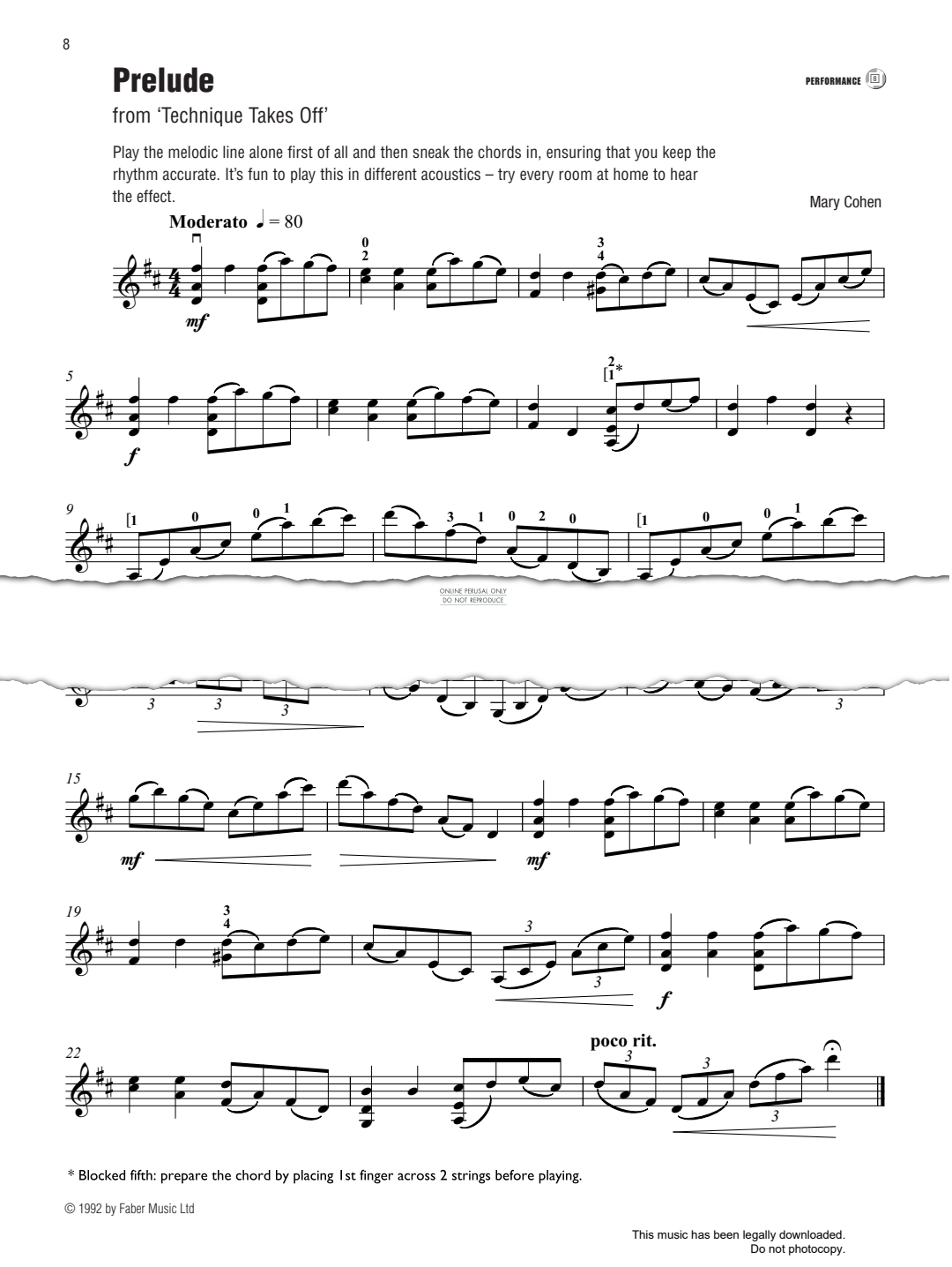 Prelude (Mary Cohen) | Sheet Music: Violin | PDF Download