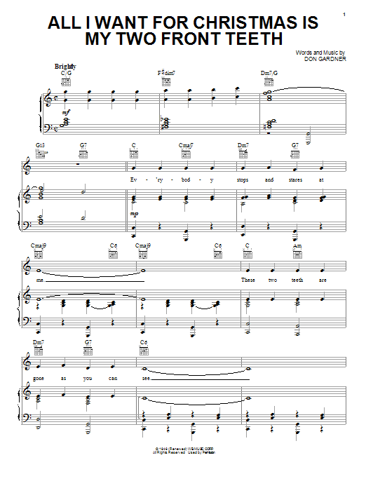 All I Want For Christmas Is My Two Front Teeth - Online Noten von - smd ...