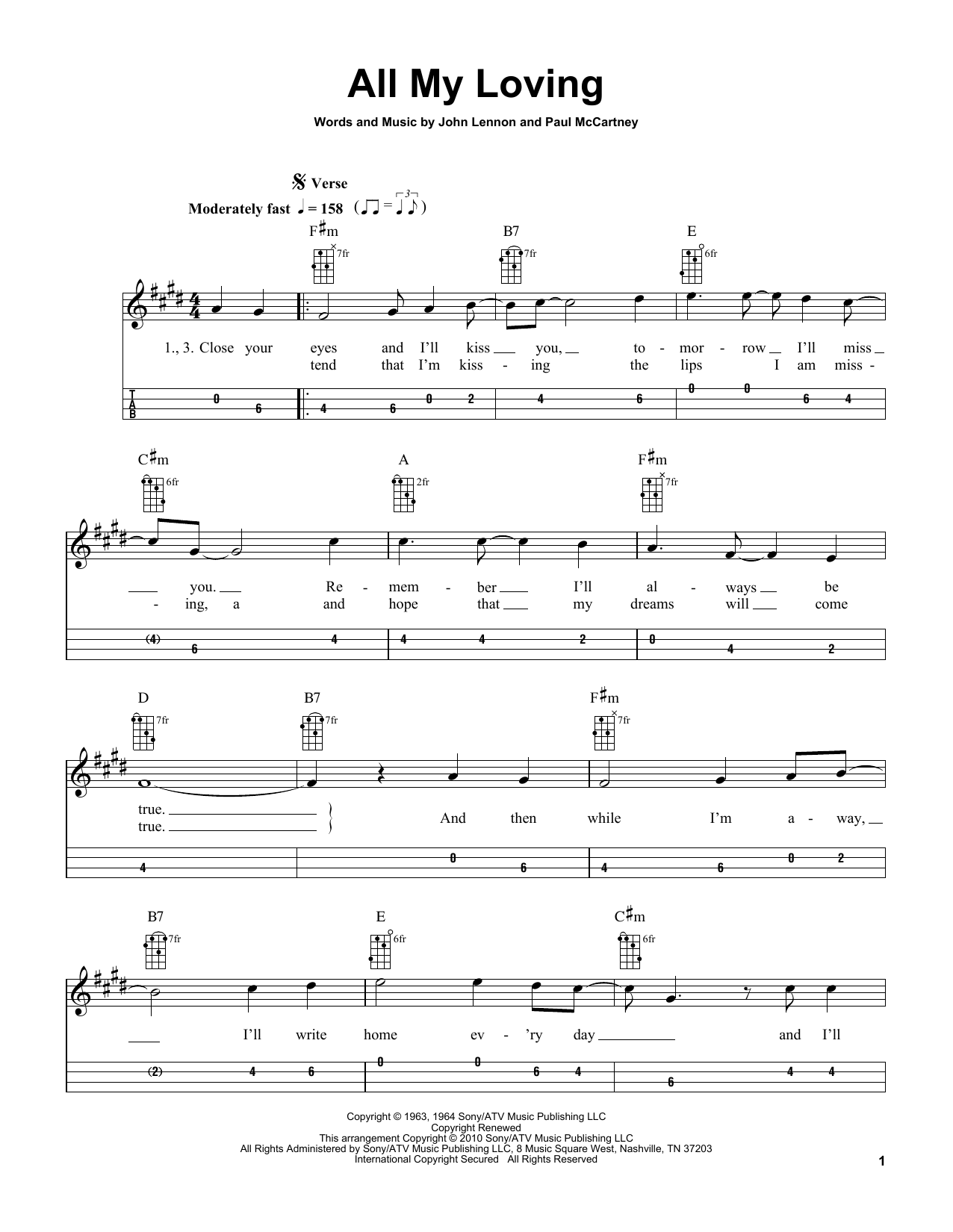 All My Loving (arr. Bobby Westfall) - Online Noten von The Beatles ...