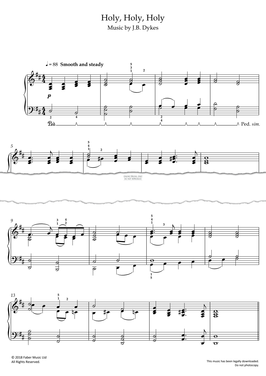 Holy, Holy, Holy (J.B. Dykes) | Sheet Music: Piano | PDF Download