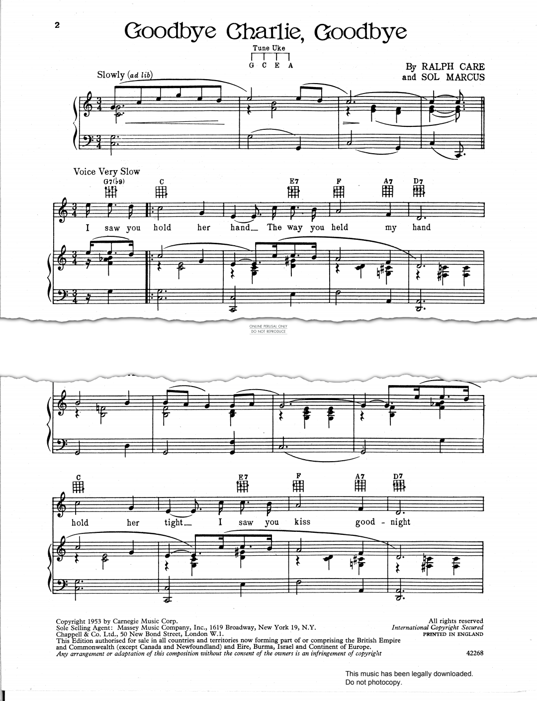 Goodbye Charlie, Goodbye - sheet music by Sol Marcus - fbd-36182 ...