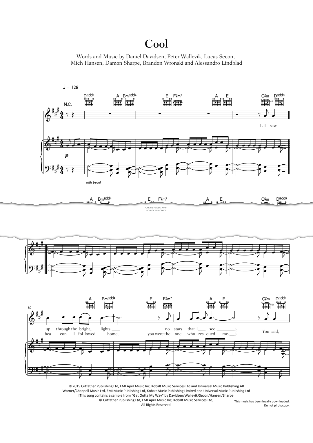 Cool - Noten von Alesso - fbd-26435 | notendownload