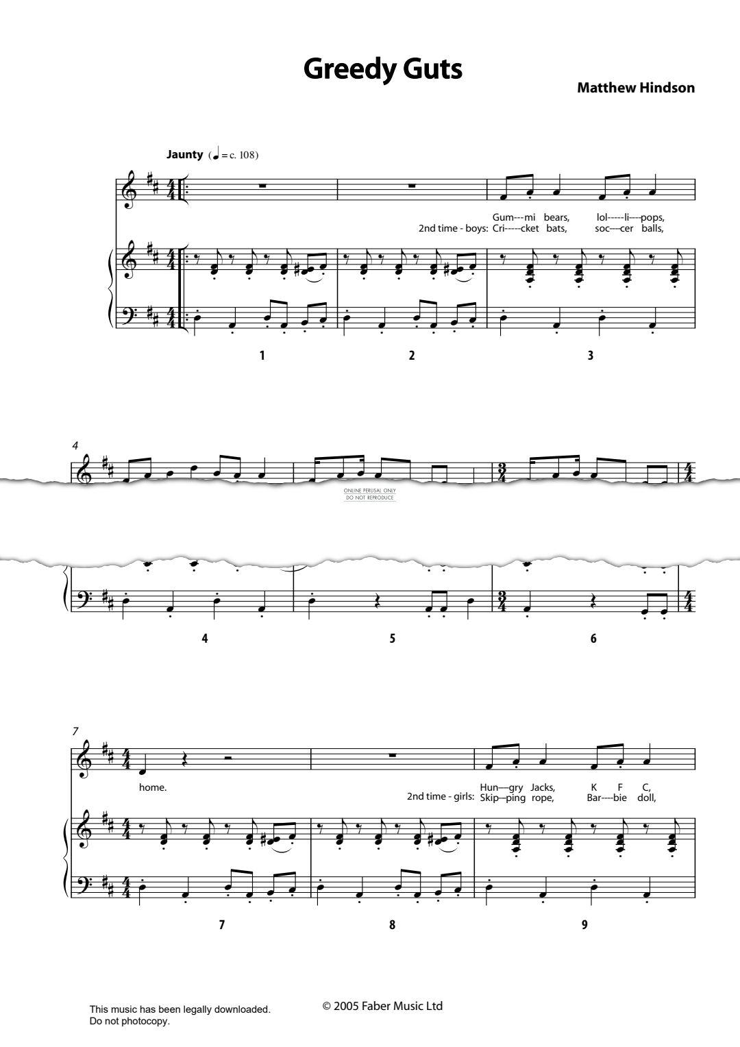 Greedy Guts - Noten von Matthew Hindson - fbd-39748 | notendownload