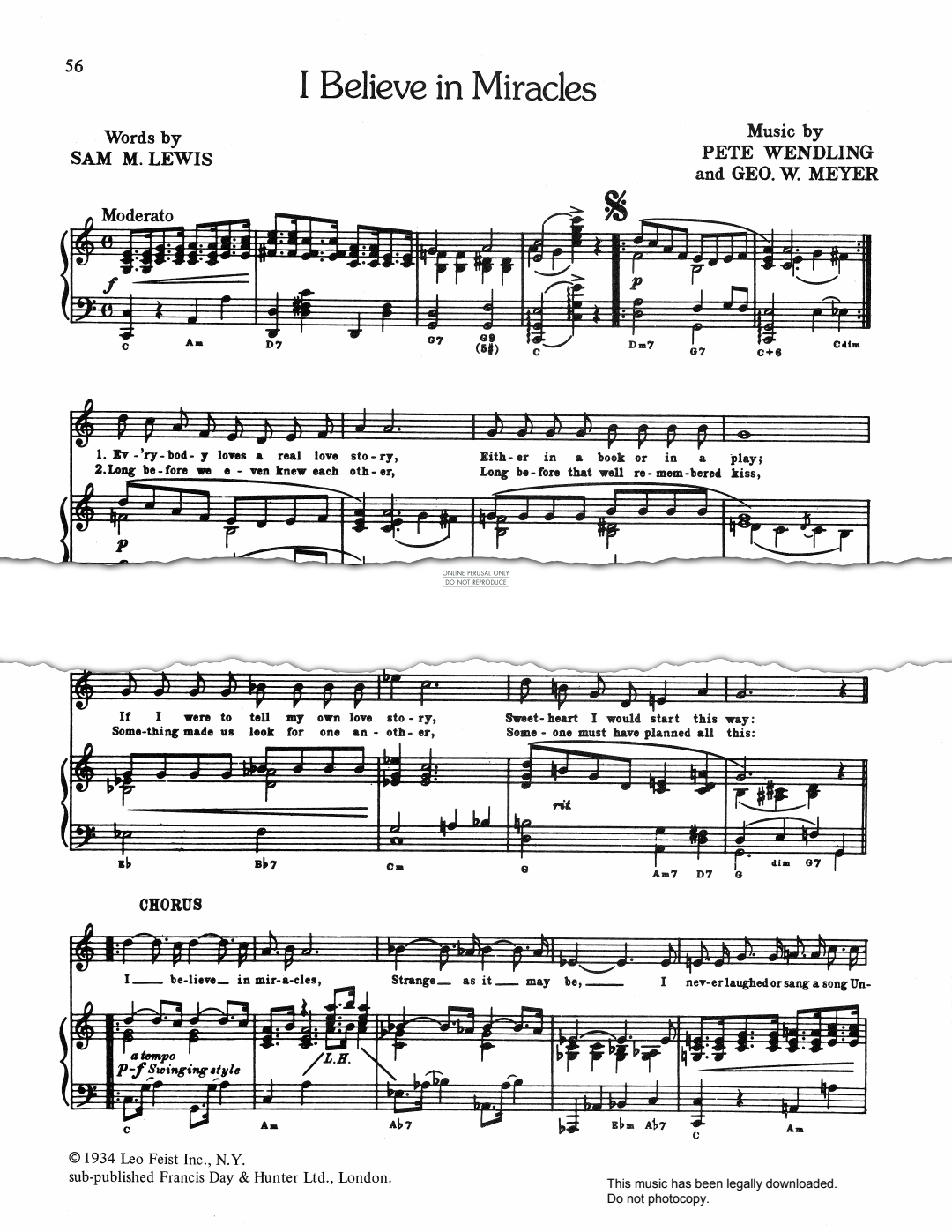 I Believe In Miracles (Thomas "Fats" Waller) | Sheet Music: Guitar ...