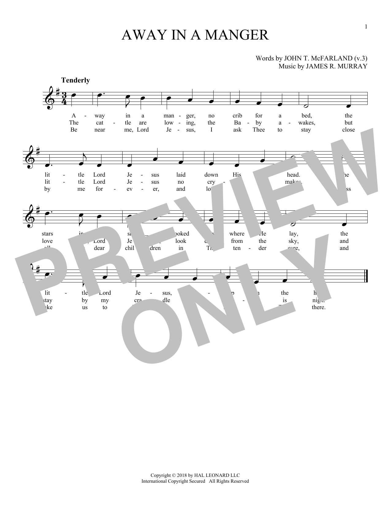 Away In A Manger - sheet music by James R. Murray - smd-403755 ...