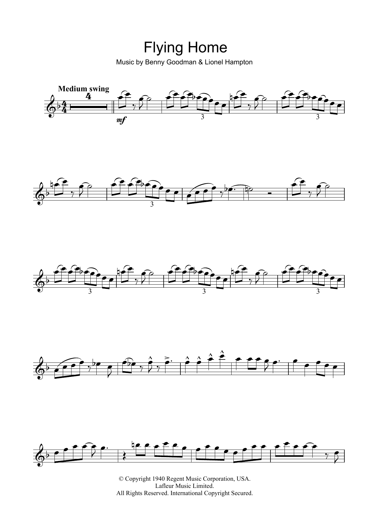 Flying Home - sheet music by Ella Fitzgerald - smd-108351 | notendownload