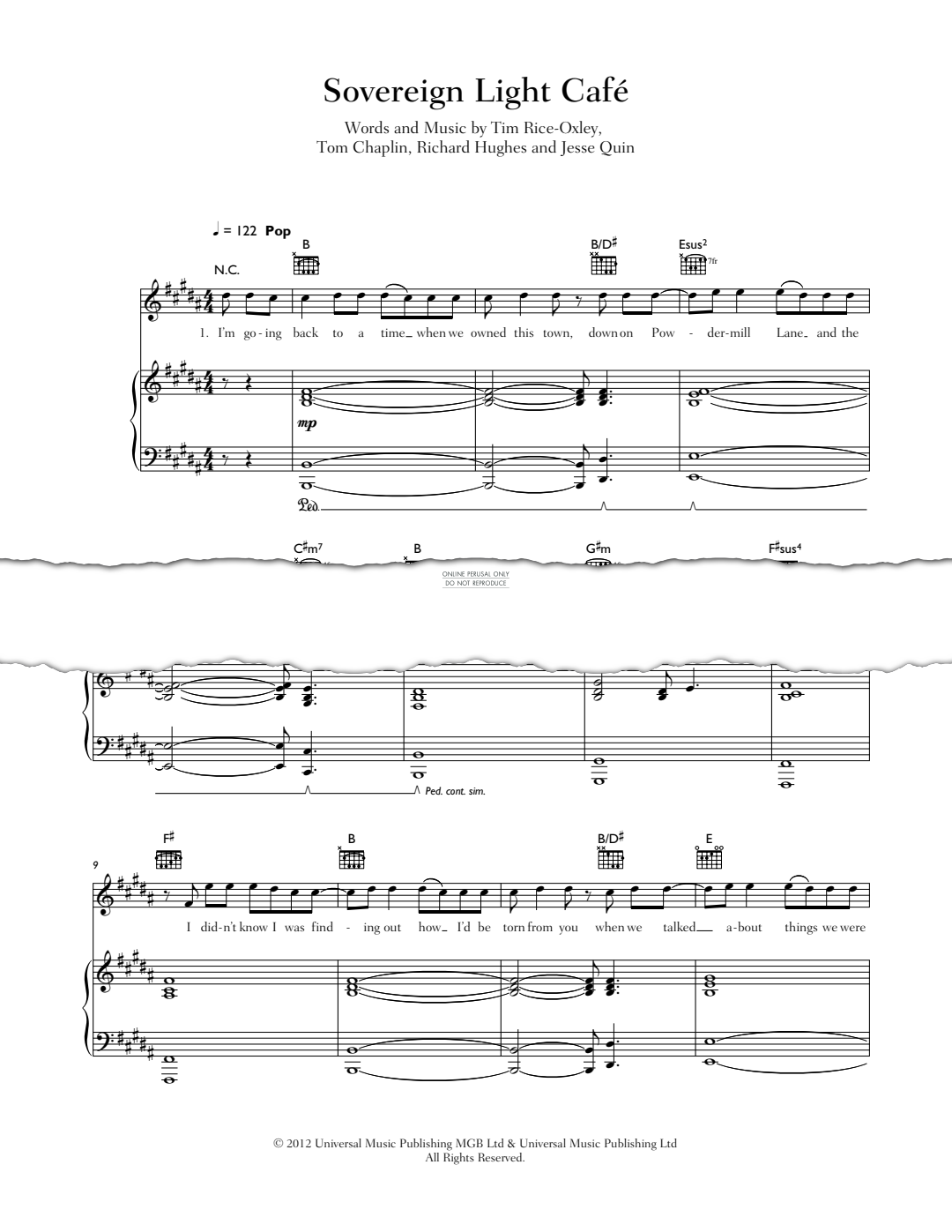 Sovereign Light Cafe - sheet music by Keane - fbd-16620 | notendownload
