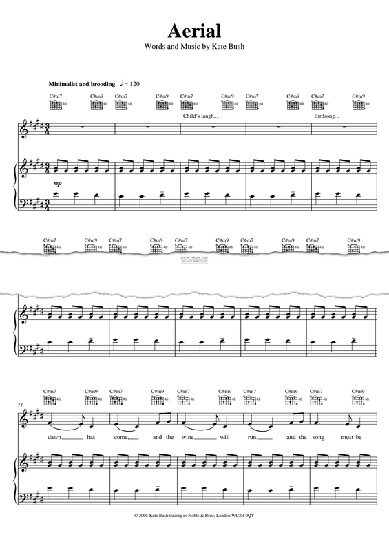 Aerial - sheet music by Kate Bush - fbd-125 | notendownload