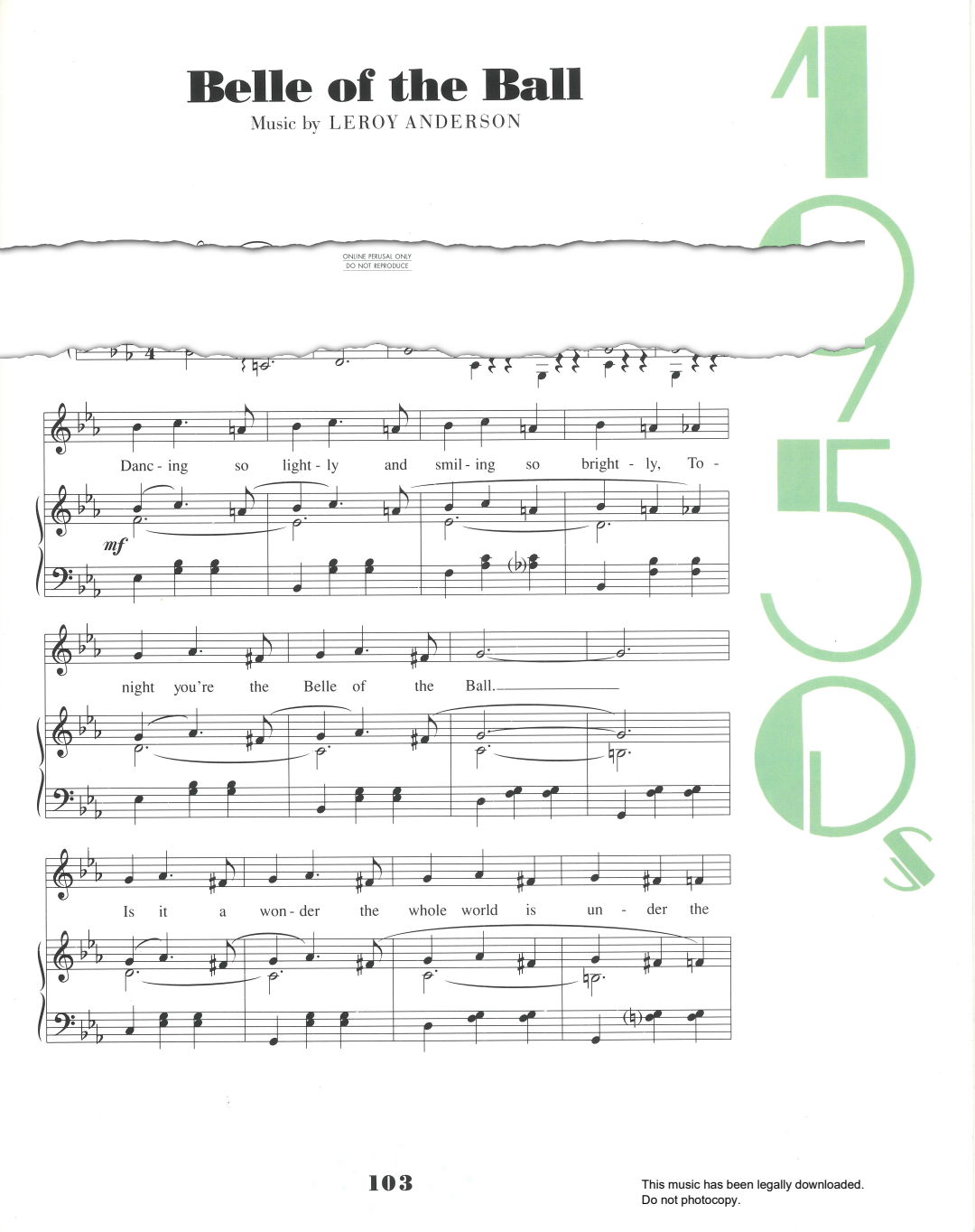 Belle Of The Ball (Leroy Anderson) | Sheet Music: Piano, Voice | PDF ...