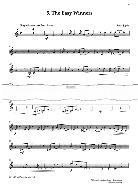 The Easy Winners (Scott Joplin) | Sheet Music: Clarinet, Piano | PDF Download