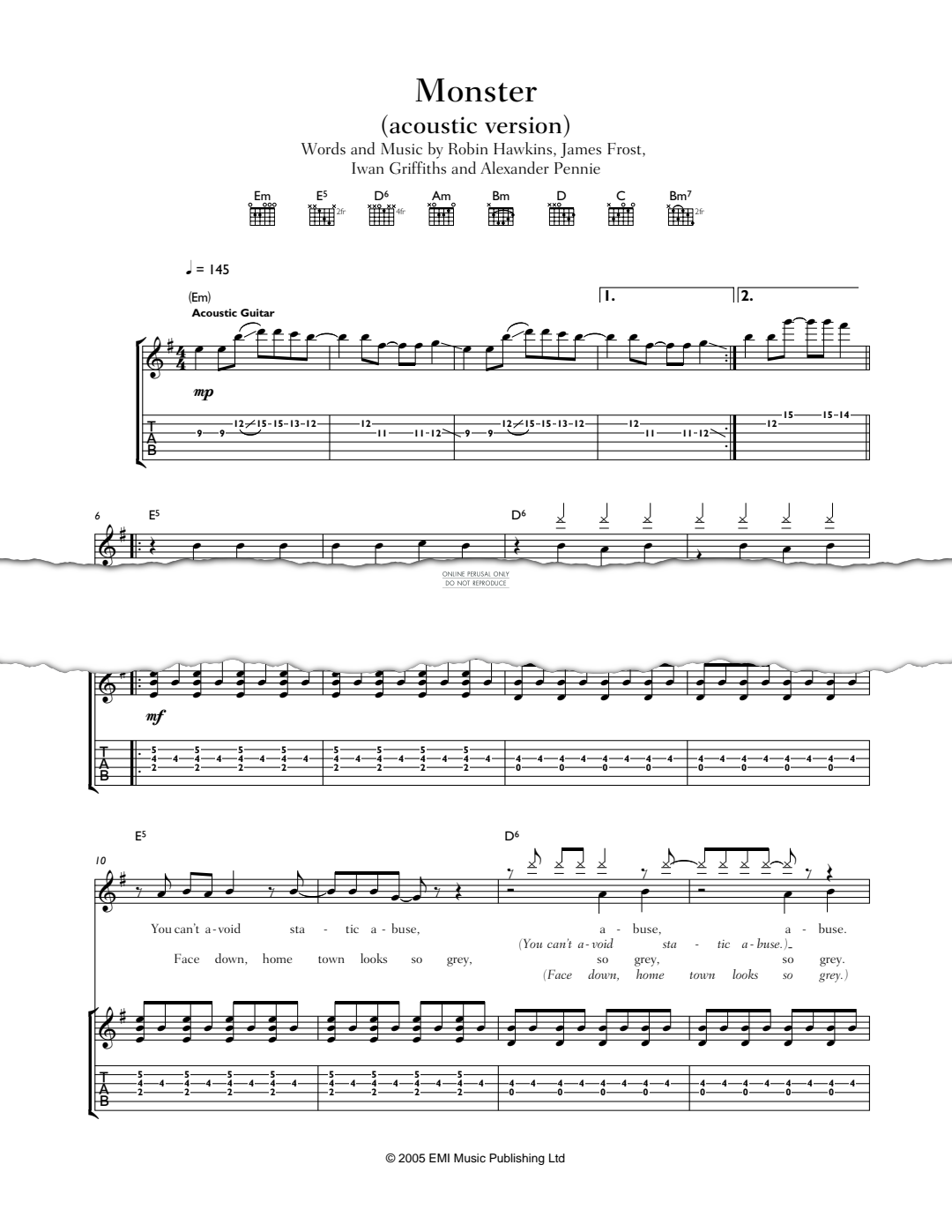 Monster (The Automatic) | PDF Download