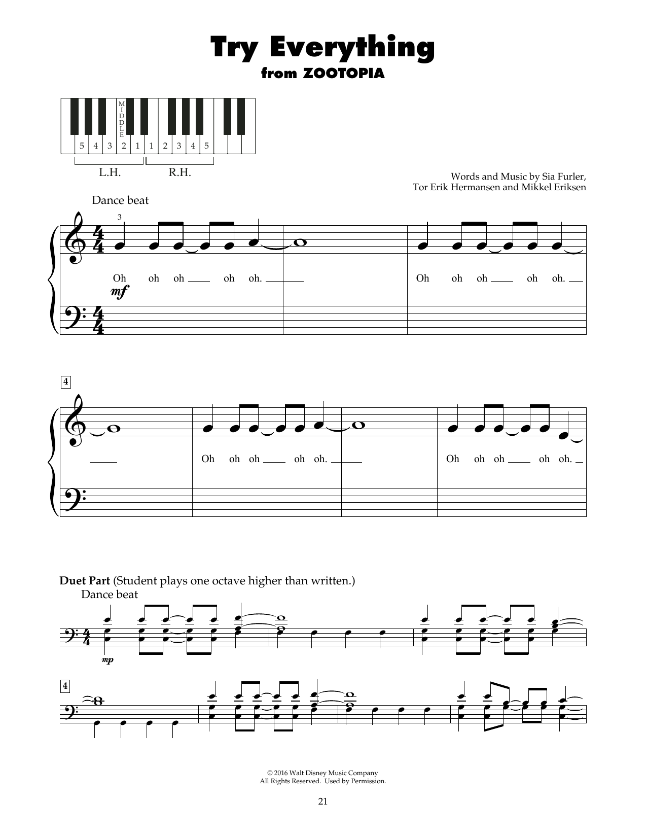 Try Everything (from Zootopia) - sheet music by Shakira - smd-1411216 ...
