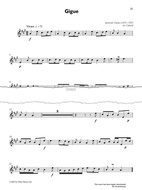 Gigue - sheet music by Jeremiah Clarke - fbd-53439 | notendownload