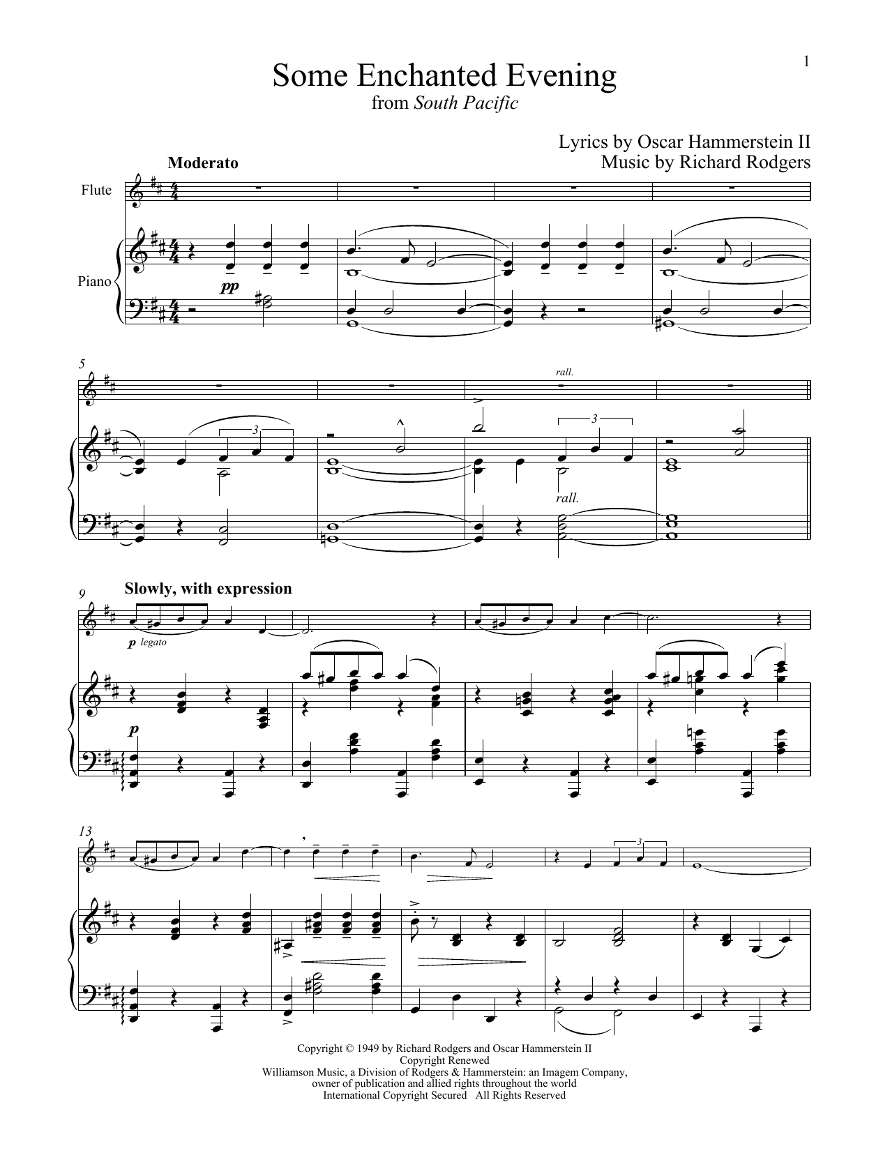 Some Enchanted Evening (from South Pacific) - Online Noten von Richard ...