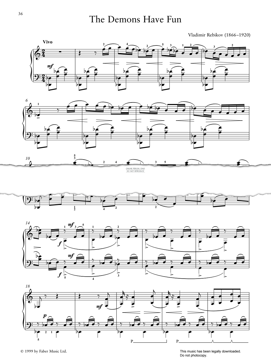 The Demons Have Fun - sheet music by Vladimir Rebikov - fbd-22583 ...