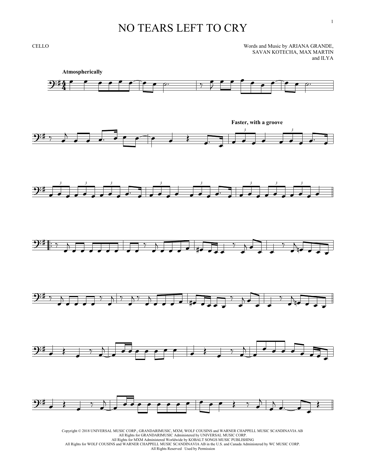 No Tears Left To Cry - sheet music by Ariana Grande - smd-518278 ...