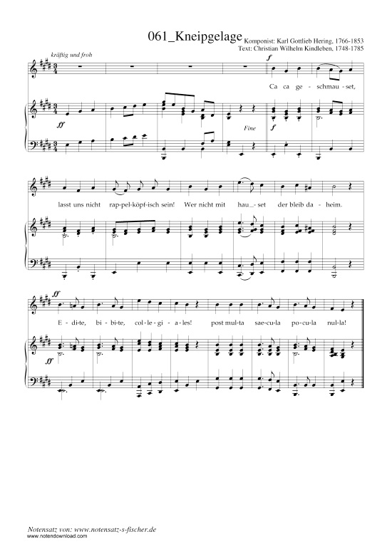 Kneipgelage - sheet music by Karl Gottlieb Hering (1766-1853 ...