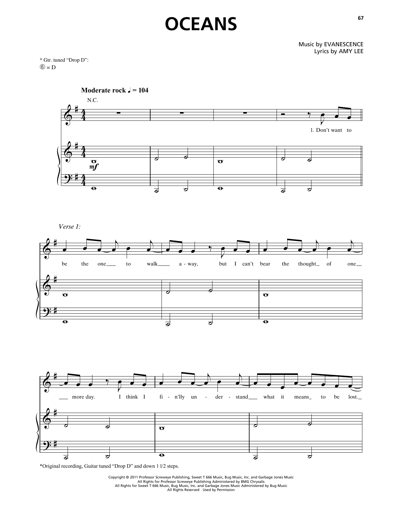 Oceans - Online Noten von Evanescence - smd-1747041 | notendownload