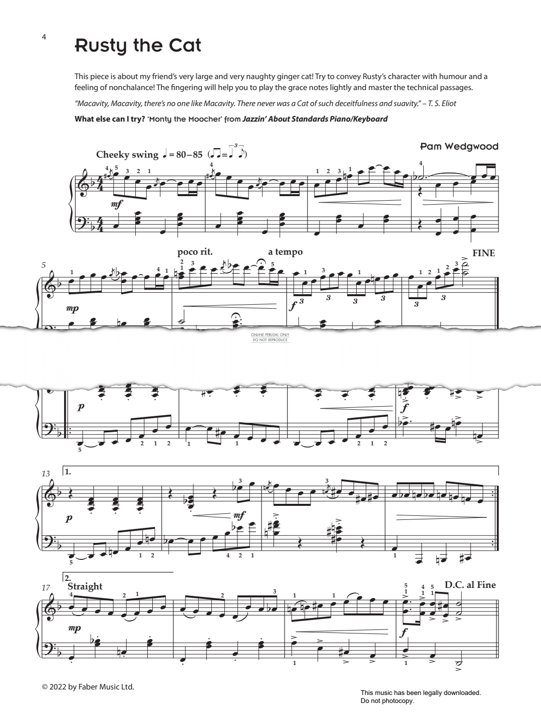 Rusty The Cat - sheet music by Pam Wedgwood - fbd-44341 | notendownload