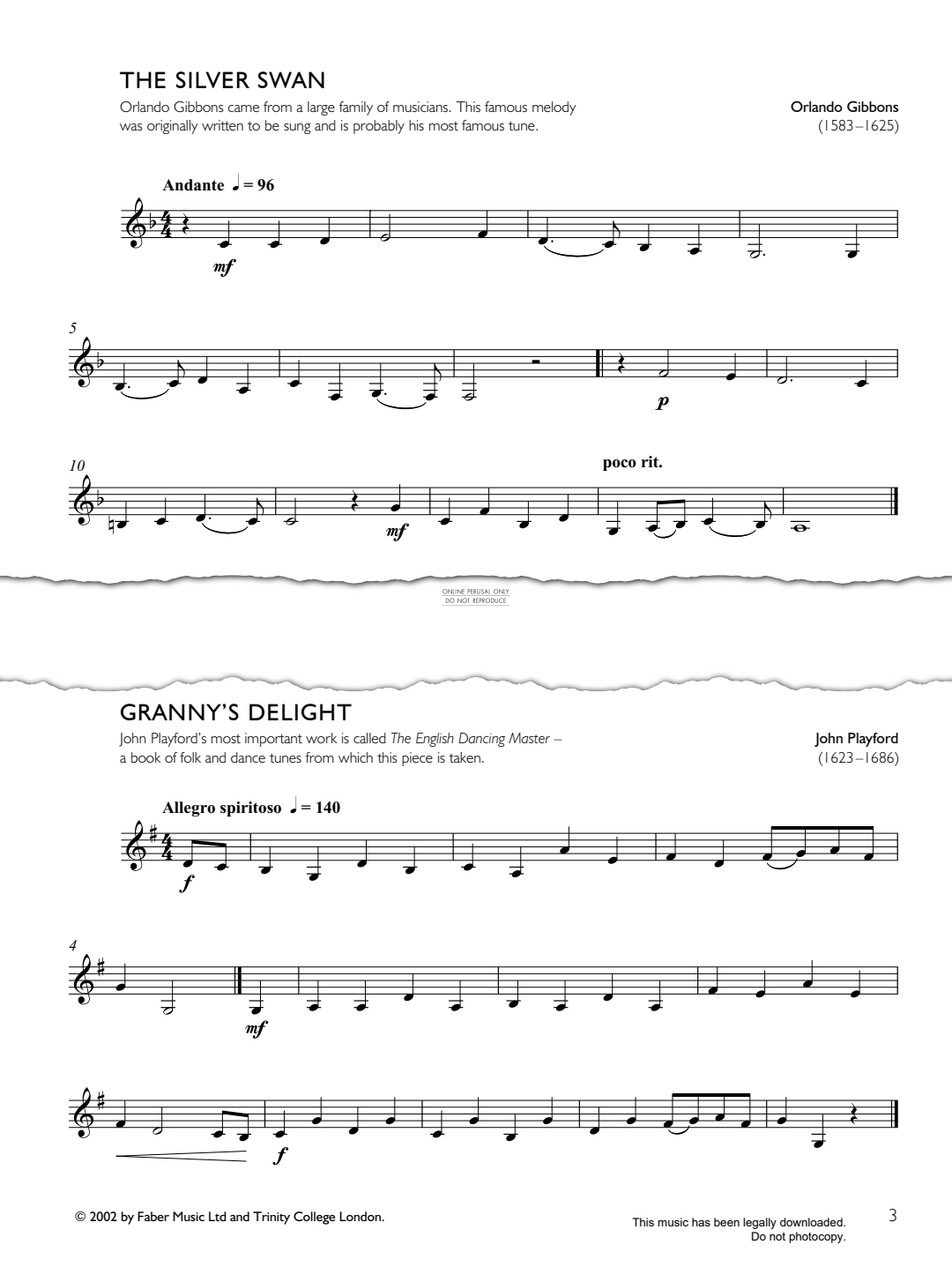 The Silver Swan (from "Clarinet All Sorts Grade 1-3") (Orlando Gibbons ...