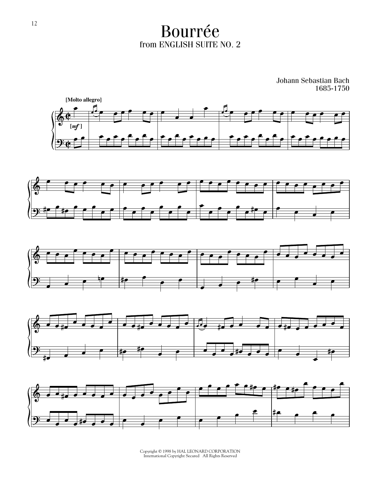 Bourree - sheet music by - smd-1413946 | notendownload