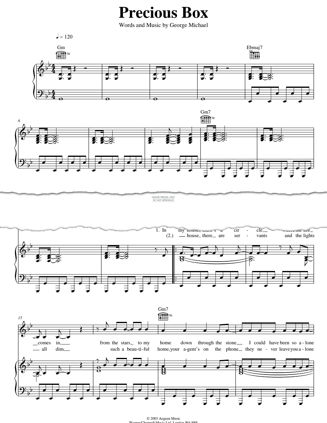 Precious Box - sheet music by George Michael - fbd-629 | notendownload