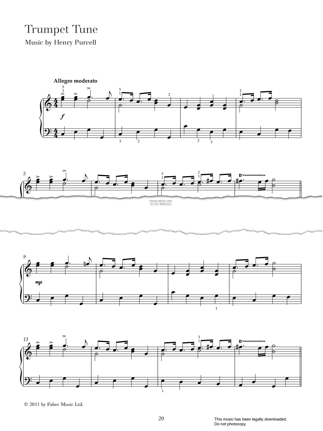 Trumpet Tune - Noten von Henry Purcell - fbd-46461 | notendownload