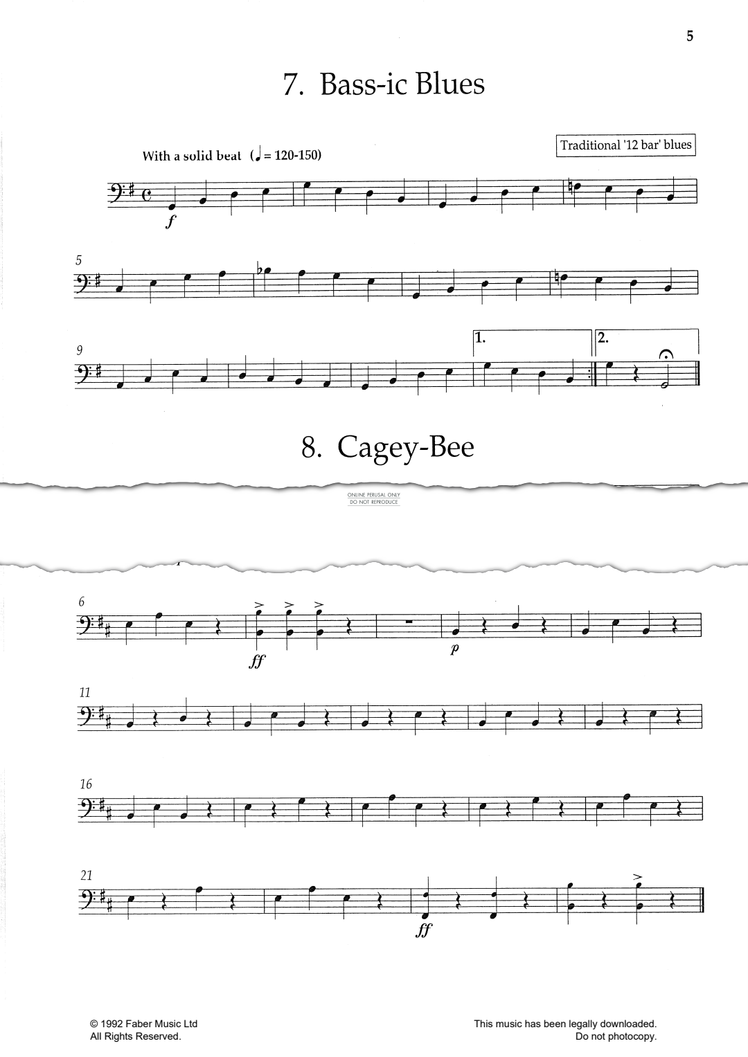 Cagey-Bee (Tony Osborne) | Sheet Music: Bass Guitar | PDF Download