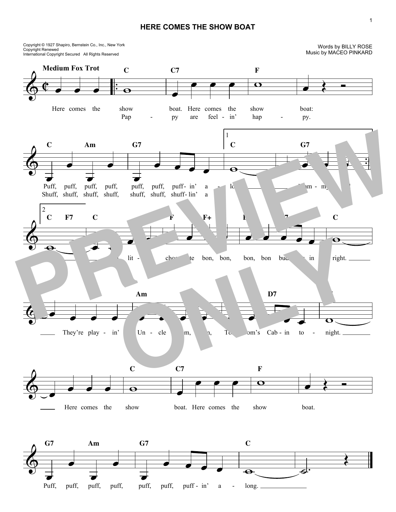 Here Comes The Show Boat - Online Noten von Maceo Pinkard - smd-191410 ...