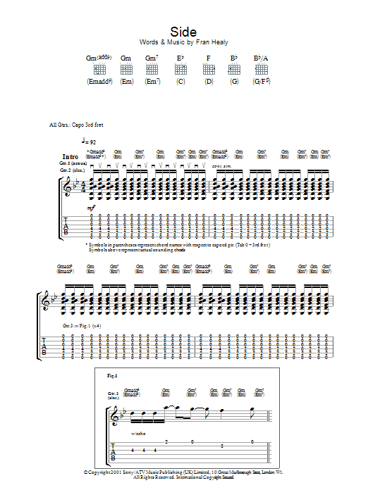 Side (Travis) | Sheet Music: Guitar Tab | PDF Download